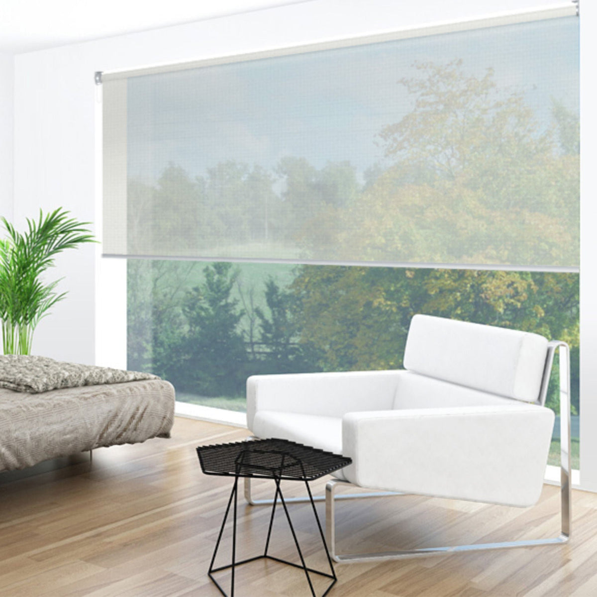 Uniline Uniview Off White Sunscreen Roller Blinds – EZ BLINDS